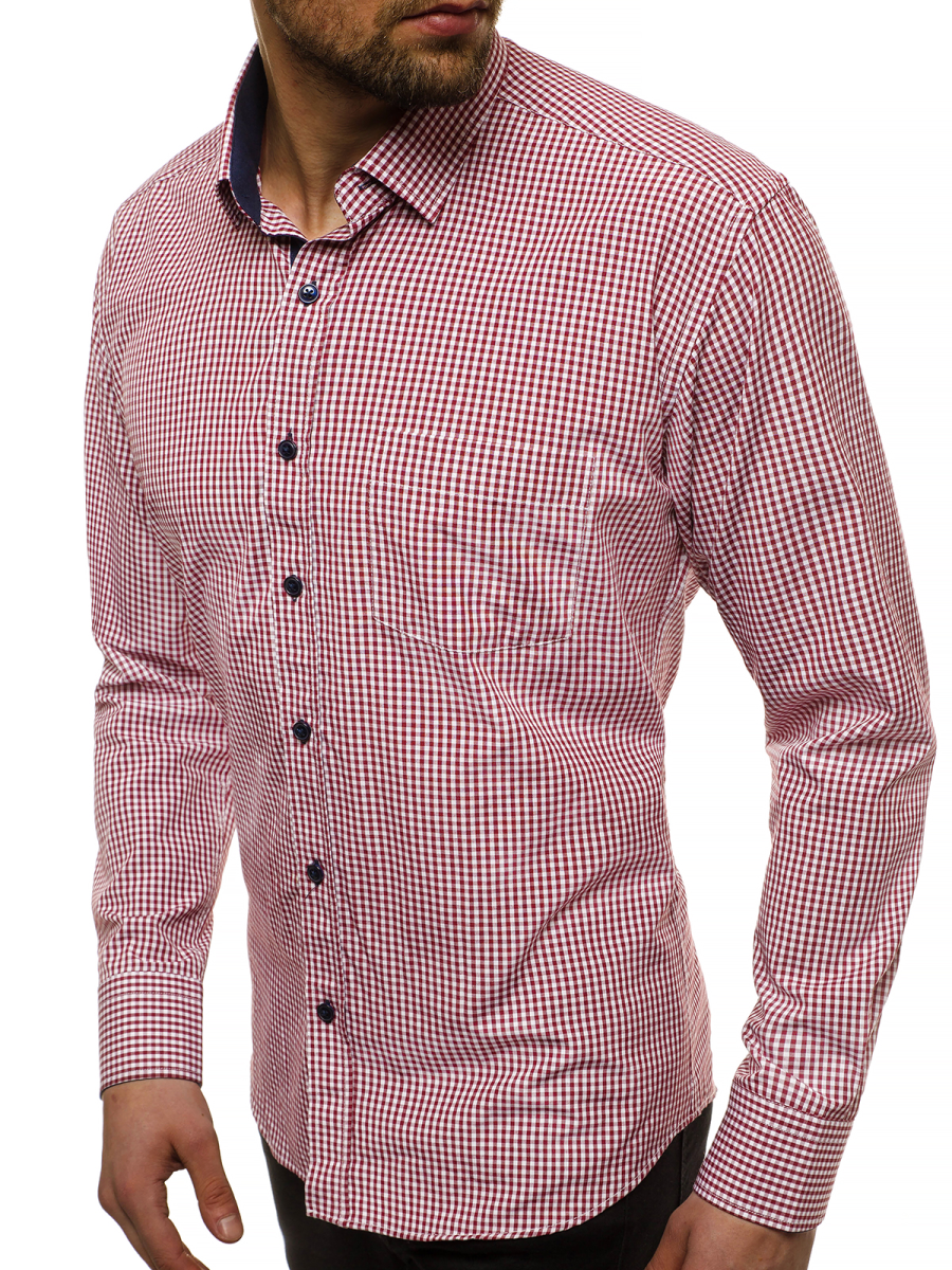 Camisa de hombre roja OZONEE B/K58 | OZONEE