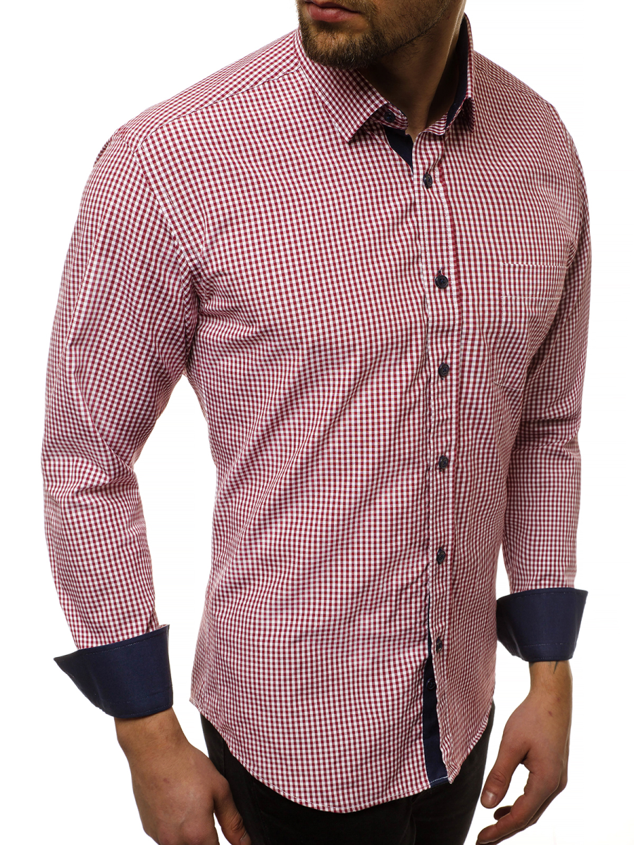 Camisa de hombre roja OZONEE B/K58 | OZONEE