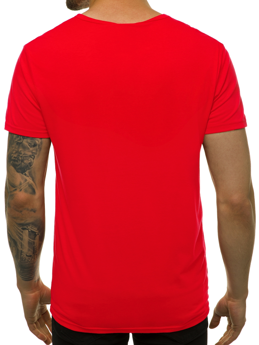 Camiseta de hombre roja OZONEE JS/SS10972 | OZONEE
