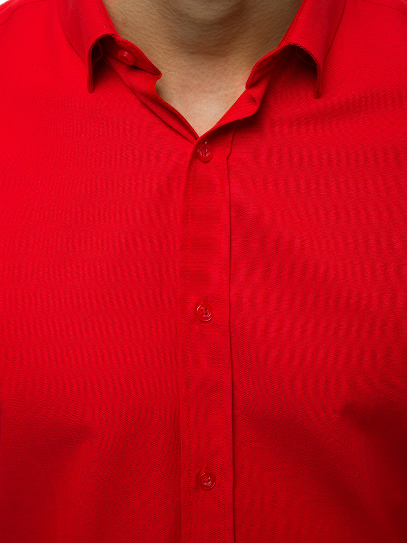 Camisa de hombre roja OZONEE EP/K08Z | OZONEE